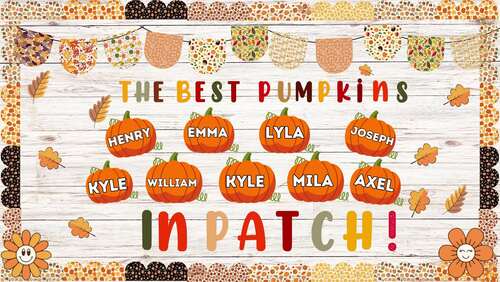 Welcome To our Pumpkin Patch Bulletin Board kit - cutest pumpkins in ...