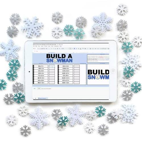 Multiply and Divide Decimals - Build a Snowman Digital Activity | TPT