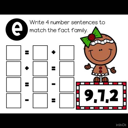 Christmas 1st Grade {Addition + Subtraction} Fact Families 6-10 Math ...
