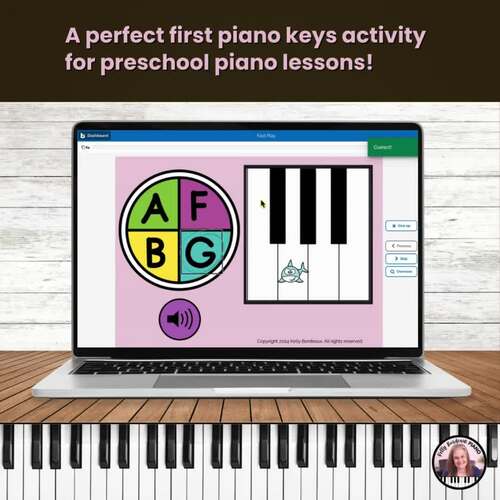 F-G-A-B White Piano Keys BOOM™ Cards Digital Activity - Preschool Piano ...