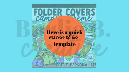 Folder Covers Editable | Camping Theme Classroom Decor | Editable ...