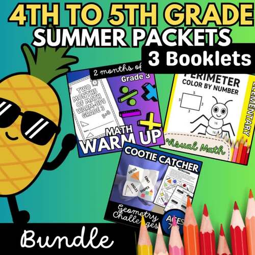 Summer Packet 4th to 5th Grade Math | Geometry, Perimeter & Daily Review