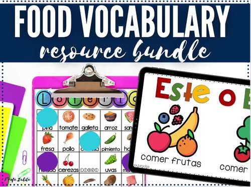 Spanish Food Vocabulary La Comida Bundle | 4 resources by Profe Zulita