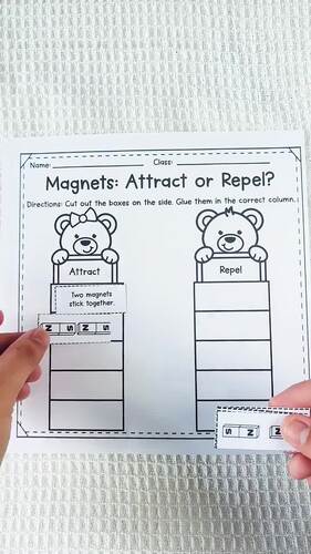 Magnets: Attract or Repel? – Cut and Paste Sorting Activity | TPT
