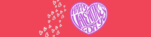 Valentine's Day Google Classroom Header | Animated, Bold Red & Purple