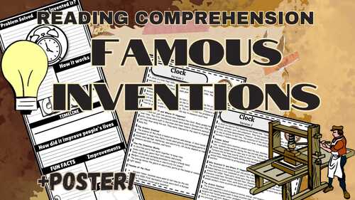 Famous Inventions Reading Comprehension Invention History Research Project