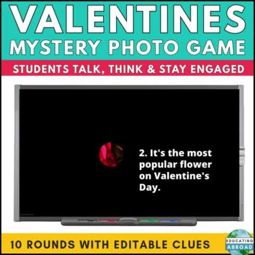 Valentine's Day Mystery Photo Game | 3-5 Inferencing Activity | No-Prep