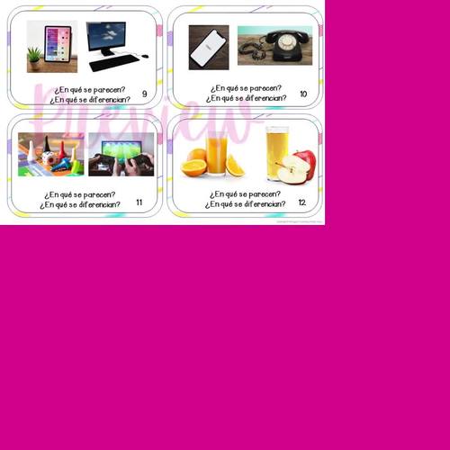 Comparar y contrastar- tarjetas de trabajo y comprensión | TPT