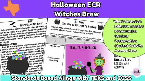 STAAR Prep ECR Halloween Editable Powerpoint Lesson and Student Activity