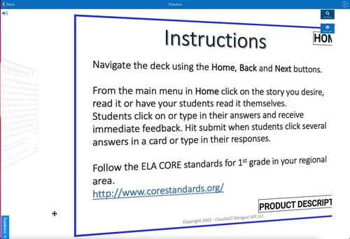 READING COMPREHENSION 1st GRADE - Boom™ Cards by ClaudiaCF Bilingual ...