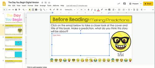 Upper Elementary Interactive Read Aloud The Day You Begin Distance Learning