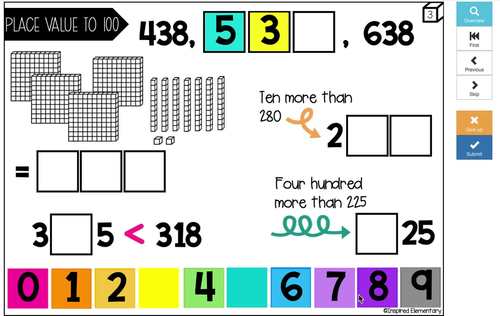 Digital Math Tiles: Place Value to 1,000 Boom Cards™ by Inspired Elementary