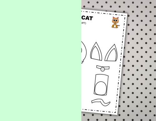 Cat Craft Template | Cut & Paste | Build-a-Cat Pet Animal Craft,Color ...