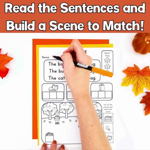 Build a Scene Fall: CVC Words, Digraphs, Blends, CVCe Words | Phonics ...