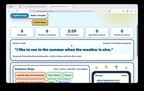 Spanish Summer Vocabulary Game | Gustar Practice - Text Messages ...