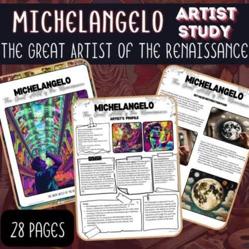 Michelangelo Buonarroti Artist Study: Reading, Lesson, and Project