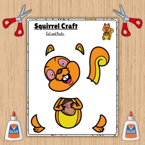 Squirrel Craft Activity | Woodland Animal Cut and Paste Fun | Animal ...