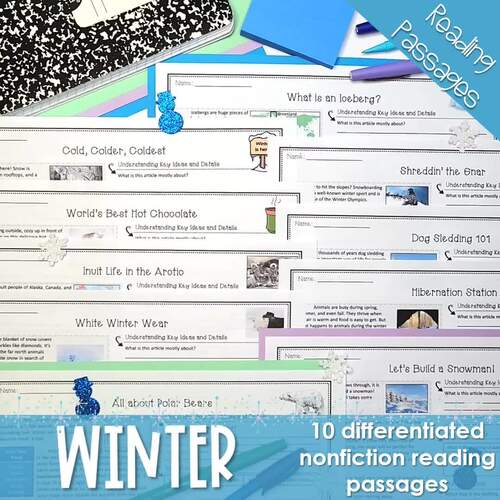 Winter Nonfiction Reading Comprehension Passages and Questions | TPT