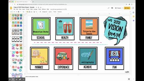 2023 Digital Vision Board for Celebrating the New Year and Goals