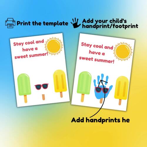 Summer Handprint Art Craft | Memory Baby Keepsakes | Preschool Daycare ...