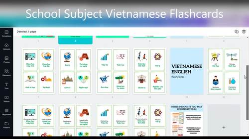 VIETNAMESE SCHOOL SUBJECT FLASH CARD | vietnamese flashcards course of ...