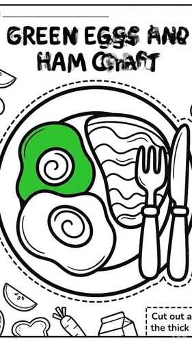 Green Eggs and Ham Bulletin Board Craft March Decor for Read Across America
