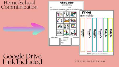Digital + Print School Home Communication Binder for Special Education ...