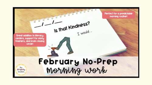 First Grade February No-Prep Morning Work by The Brightly Teacher