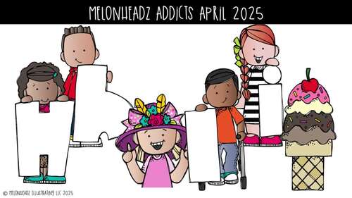 Melonheadz Addicts April 2025 clip art, Alphabet Mini by Melonheadz Clipart