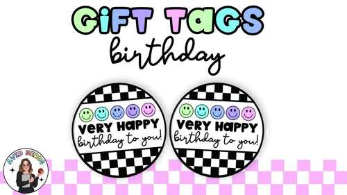 Back to School | Birthday Gift Tags or Pencil Toppers | Retro & Preppy ...