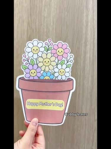 Mother’s Day Flower Pot Craft | Printable Card, Writing & Coloring