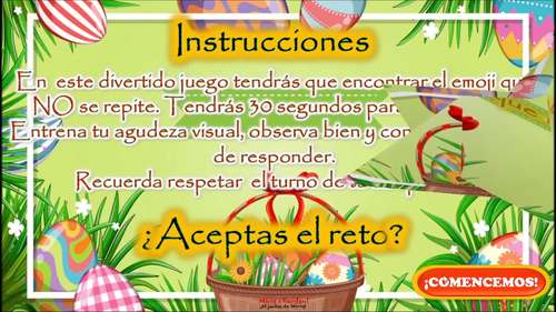 Juego: Encuentra el emoji que no se repite (La Pascua) by Miviq | TPT