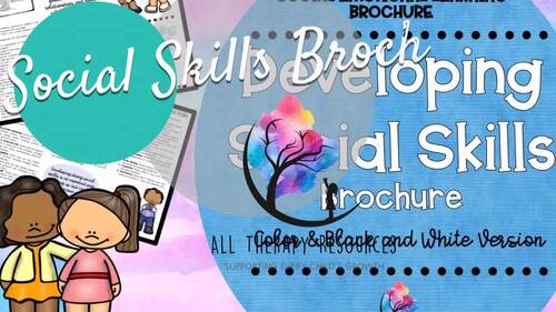 SOCIAL SKILLS Counseling Brochure for Kids - SEL School Counselor Resource