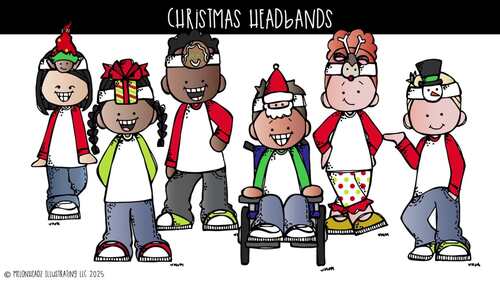 Christmas Headbands clip art, Kidlettes clip art MINI by Melonheadz Clipart