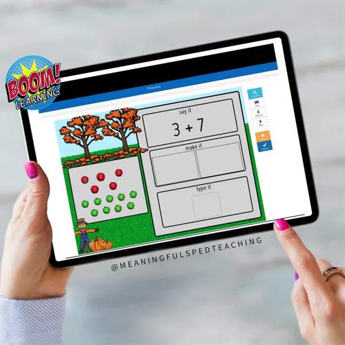 Addition Facts: Autumn Theme (#1-5) Boom Cards™ | Digital | TpT