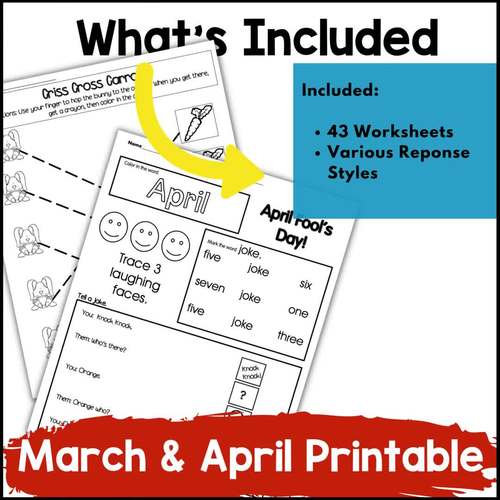 Morning Work or Homework for Students with Autism (March & April)