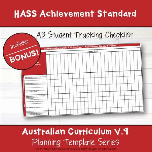 V9 Australian Curriculum HASS ACHIEVEMENT STANDARD CHECKLISTS – Year 1