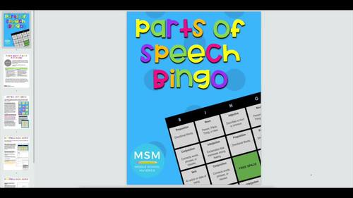 Digital Parts of Speech Bingo (Google Classroom) by Middle School Maverick