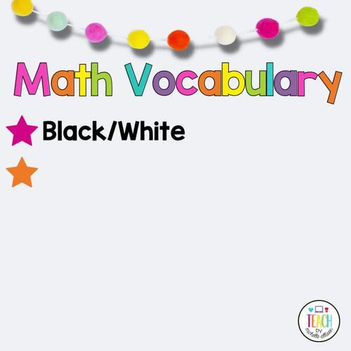 3rd Grade Math Vocabulary Posters & Math Bulletin Board for Grade 3