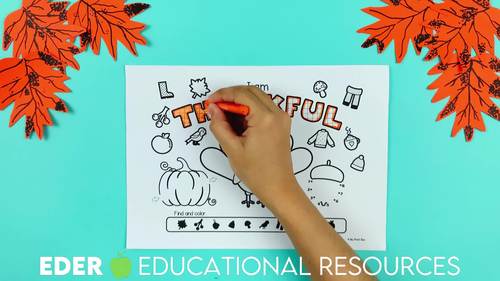 Thanksgiving Placemat Colouring Gratitude Craft Activity | I Am ...