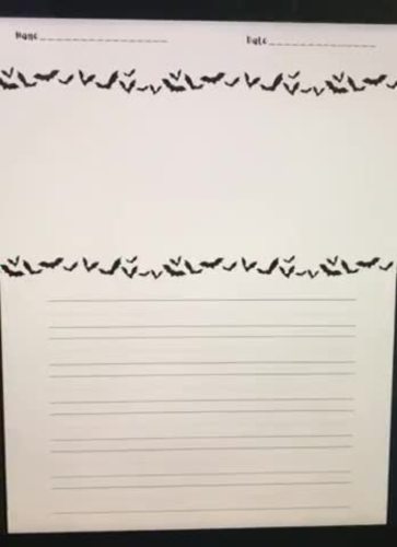 Writing Paper with Halloween Borders for Bulletin Boards by Inspire ...