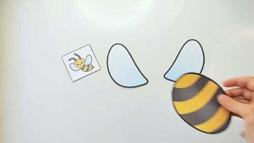 Bee Craft Insects Cut & Paste Activity Spring Craft Bug Coloring Practice