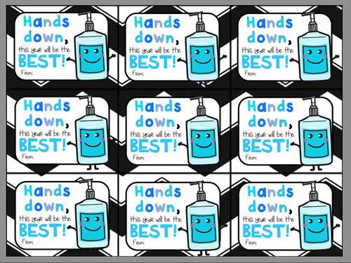 Cute Hand Sanitizer Beginning of Year Gift Tag by Highs and Lows of a ...