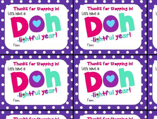 Squishy Dough Open House Gift Tag- Thank you for stopping in! | TPT
