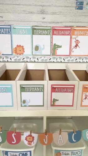 CUTE JUNGLE ANIMALS Safari Classroom Decor BUNDLE | Editable | Back to ...