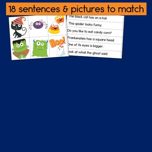 Halloween Sight Word Sentences Reading Comprehension and Writing Center