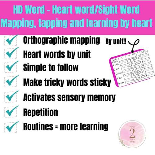 RGR HD Word Heart/Sight Word Orthographic Mapping Practice Page SOR ...