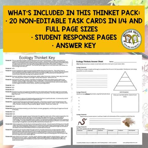 Ecology & Ecosystems - Inquiry Task Cards by Getting Nerdy with Mel and ...