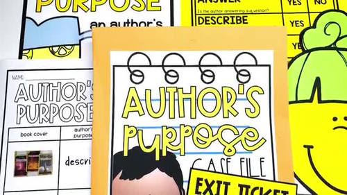 Author's Purpose Activities (Answer, Describe, or Explain) Reading ...