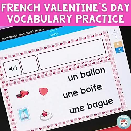 French Valentine's Day Activity Vocabulary Practice BOOM CARDS La Saint ...